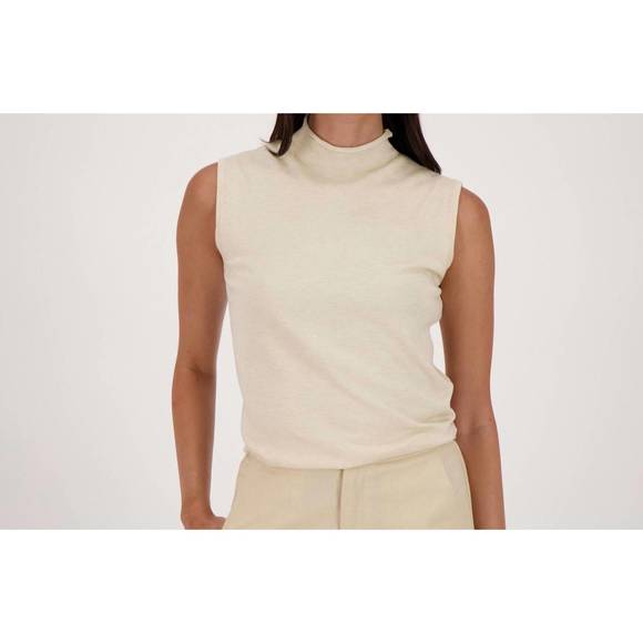 AMANDA MARIA | Tops | New Amanda Maria Mock Neck Tank Top In Beige ...